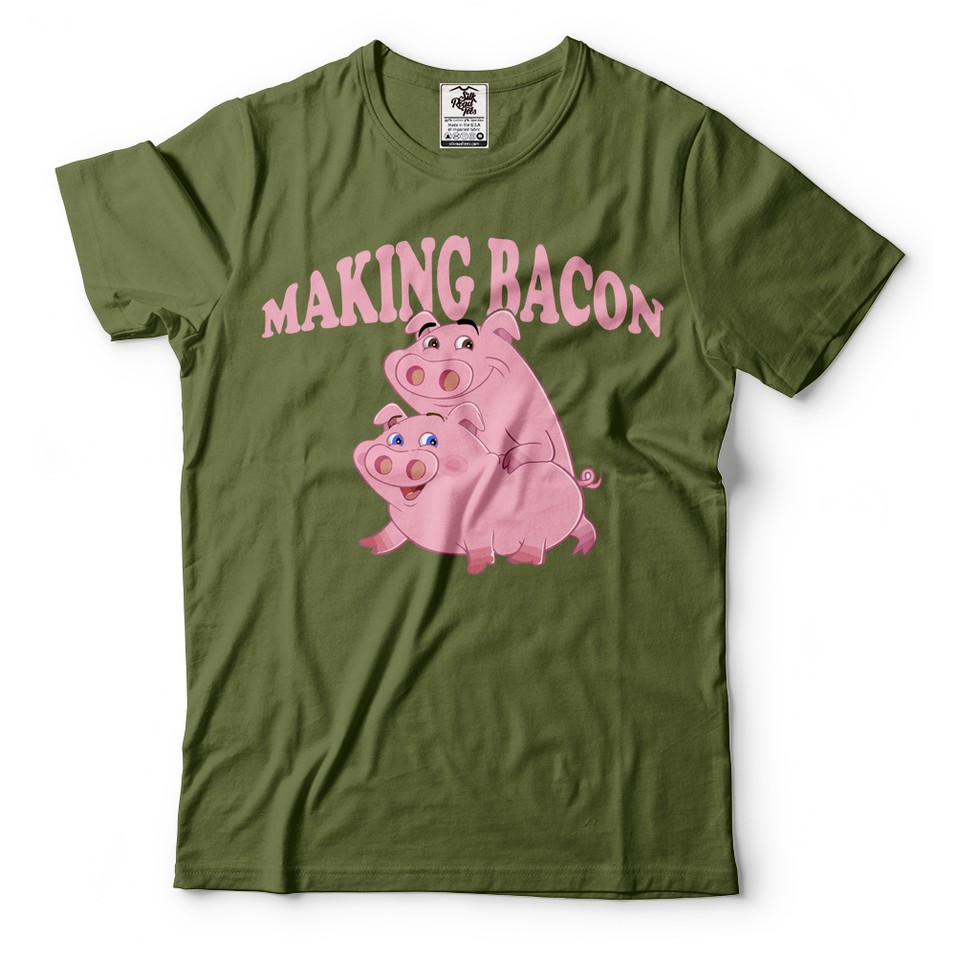 Making Bacon Pig Funny T-shirts Cool Bacon T-shirts Funny Tees | eBay