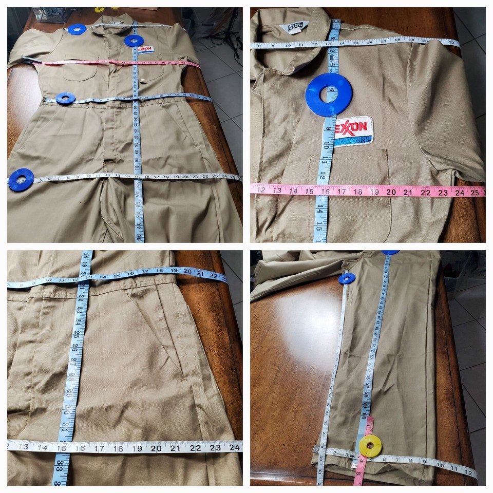 EXXON SHIPPING Co USA Beige Jumpsuit Coveralls Overalls Tiger Logo ...