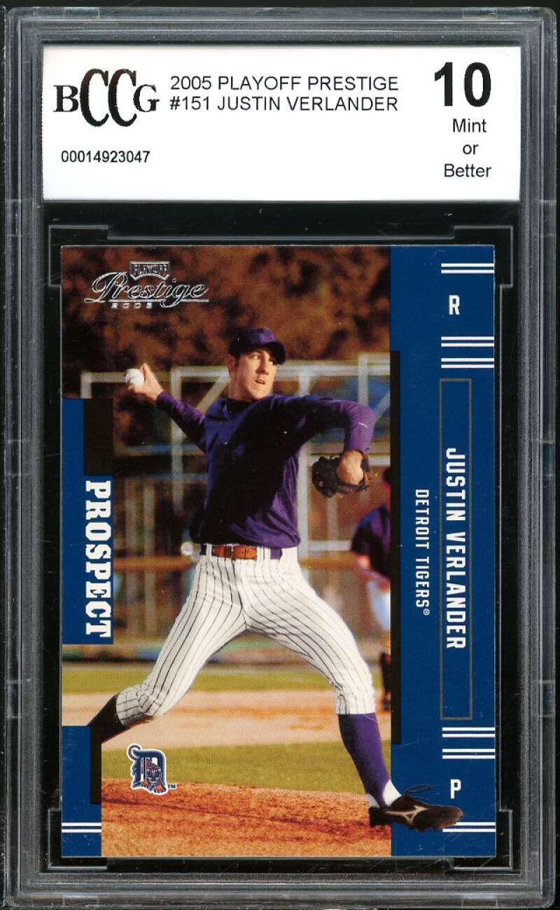 Justin Verlander Rookie Card 2005 Playoff Prestige #151 BGS BCCG 10 | eBay