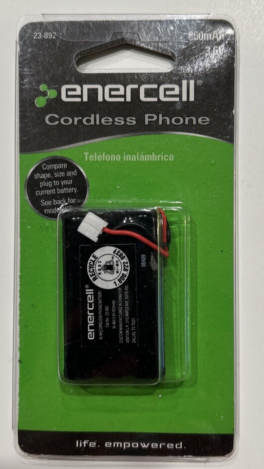 Enercell 800mAh Cordless Phone Battery 3.6 Volt 23-892 + RADIO SHACK ...