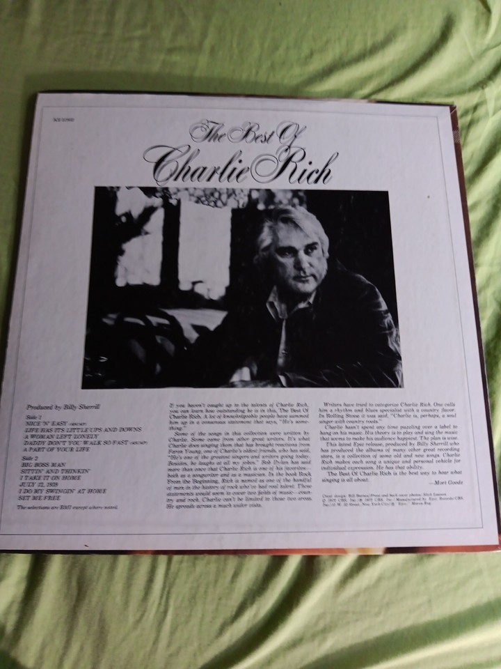 CHARLIE RICH-The Best of Charlie Rich - Epic KE 31933- Vinyl Record LP ...