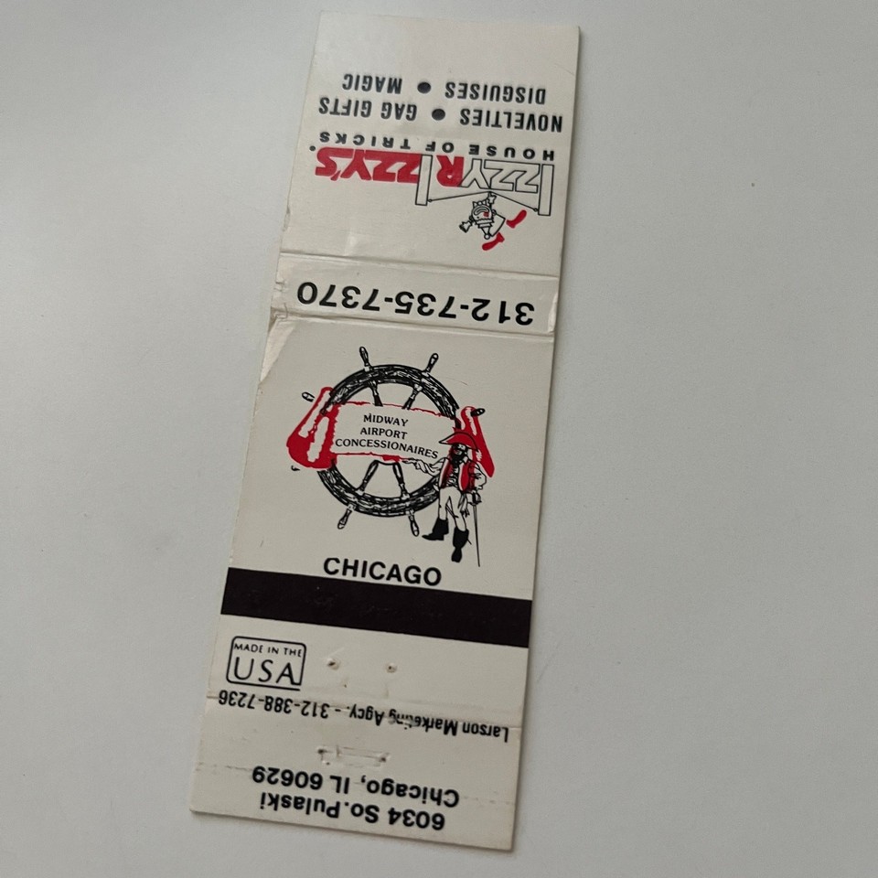 Izzy Rizzy's House Of Tricks Magic Chicago IL Vintage Matchbook Cover STK2-ZM2-1 | eBay