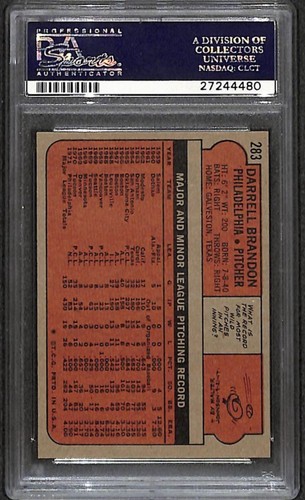 1972 Topps Darrell Brandon #283 PSA 9 Mint Philadelphia Phillies | eBay