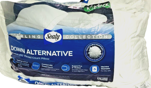 Sealy Sterling Collection 400 TC Down-Alternative Pillow, 2-Pack, White ...