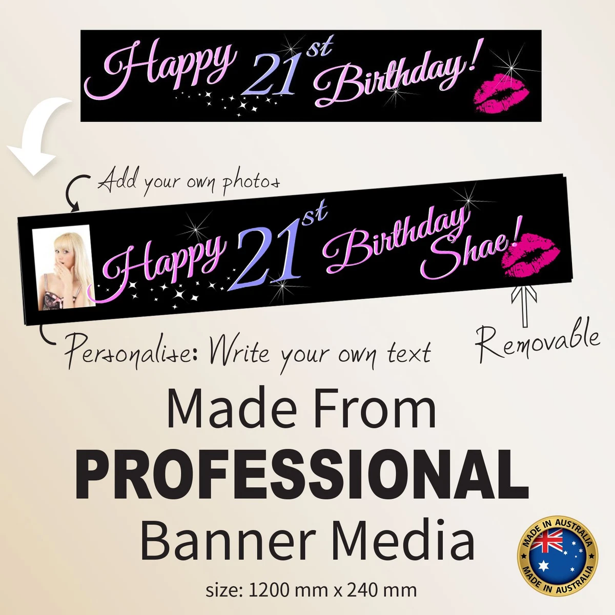 21st Birthday Banner Design