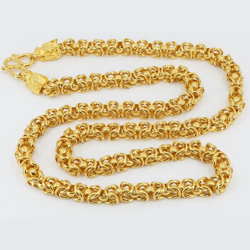 24K Solid Yellow Gold Twin Dragon Link Chain 85.4 Grams 24" 9999 | eBay