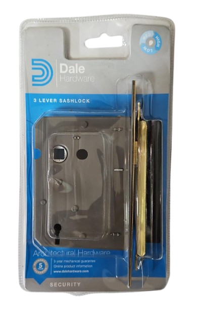 3 Lever Sash Lock - Brass (63mm and 75mm) DALE Hardware(Easy Reverse ...