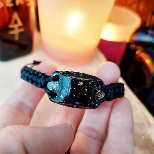 Orgonite orgone bracelet, Black Tourmaline, elite Shungite, brass, 24k ...