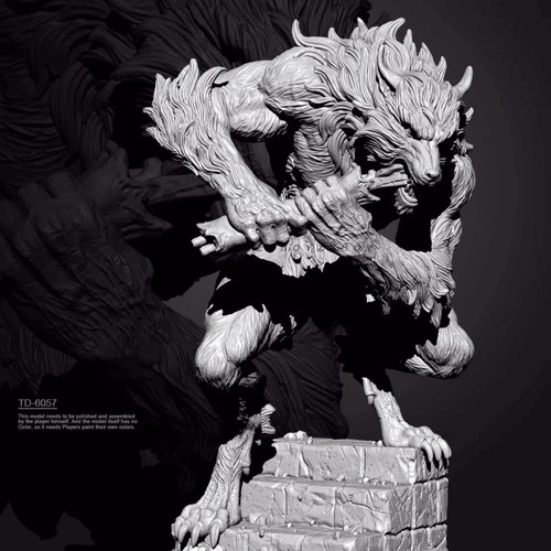 1/24 resin figure model kit Evil Adventurer Wolf Demon 3D Printing ...