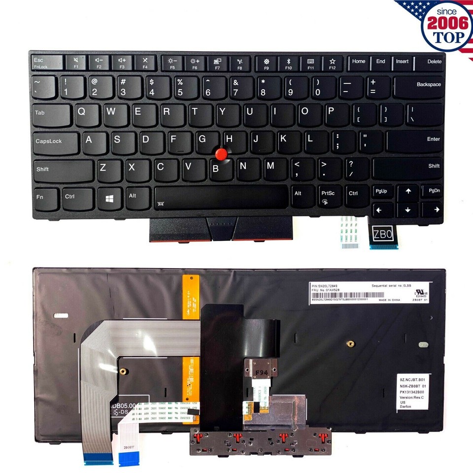 Genuine US Keyboard for Lenovo Thinkpad T470 T480 A475 A485 01HX459 ...
