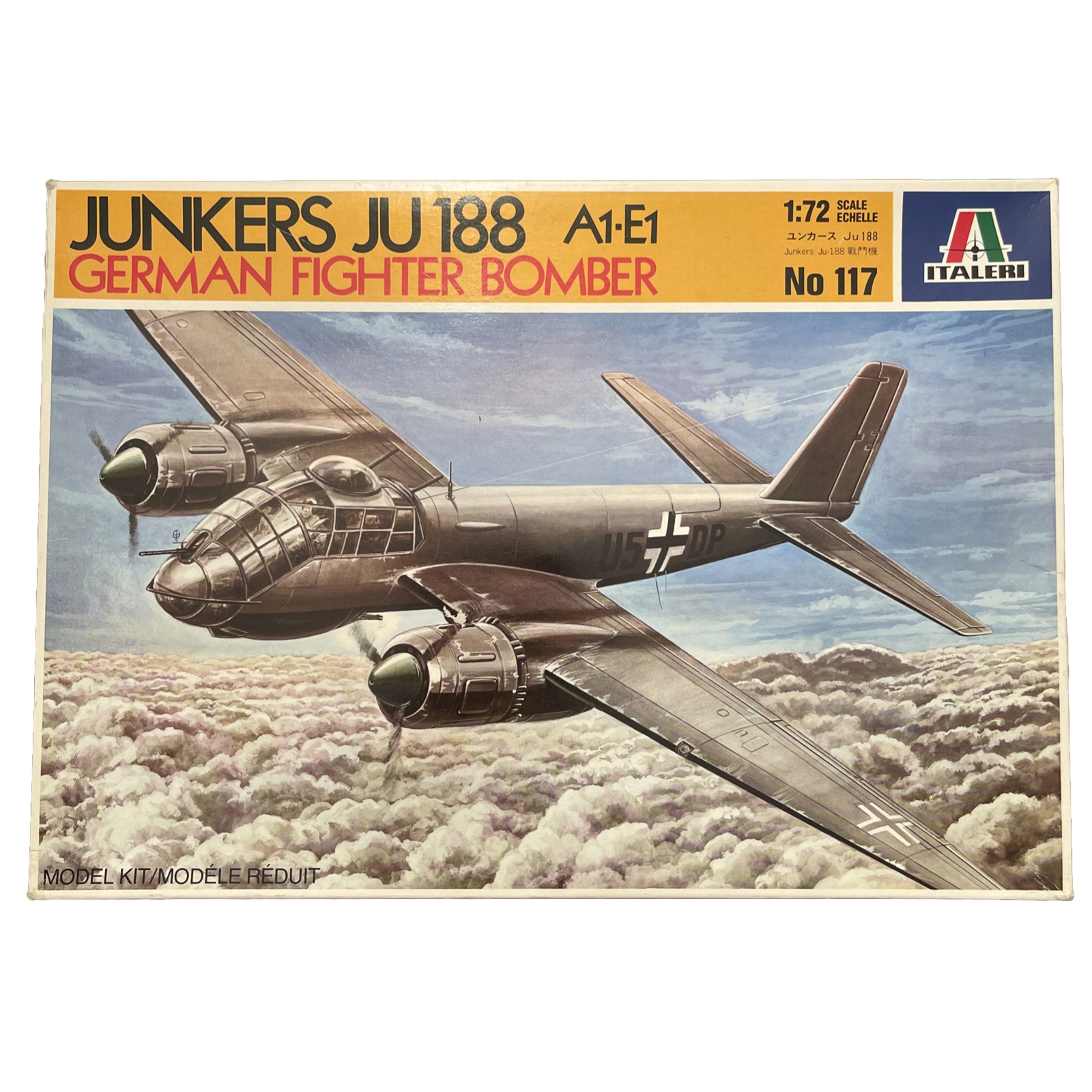 Vintage Italeri Junkers JU 188 A1-E1 German Bomber Model Kit 1:72 #117 ...