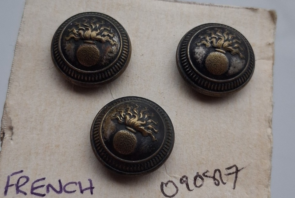 3x Small Vintage French Grenadiers Military Uniform Buttons | eBay