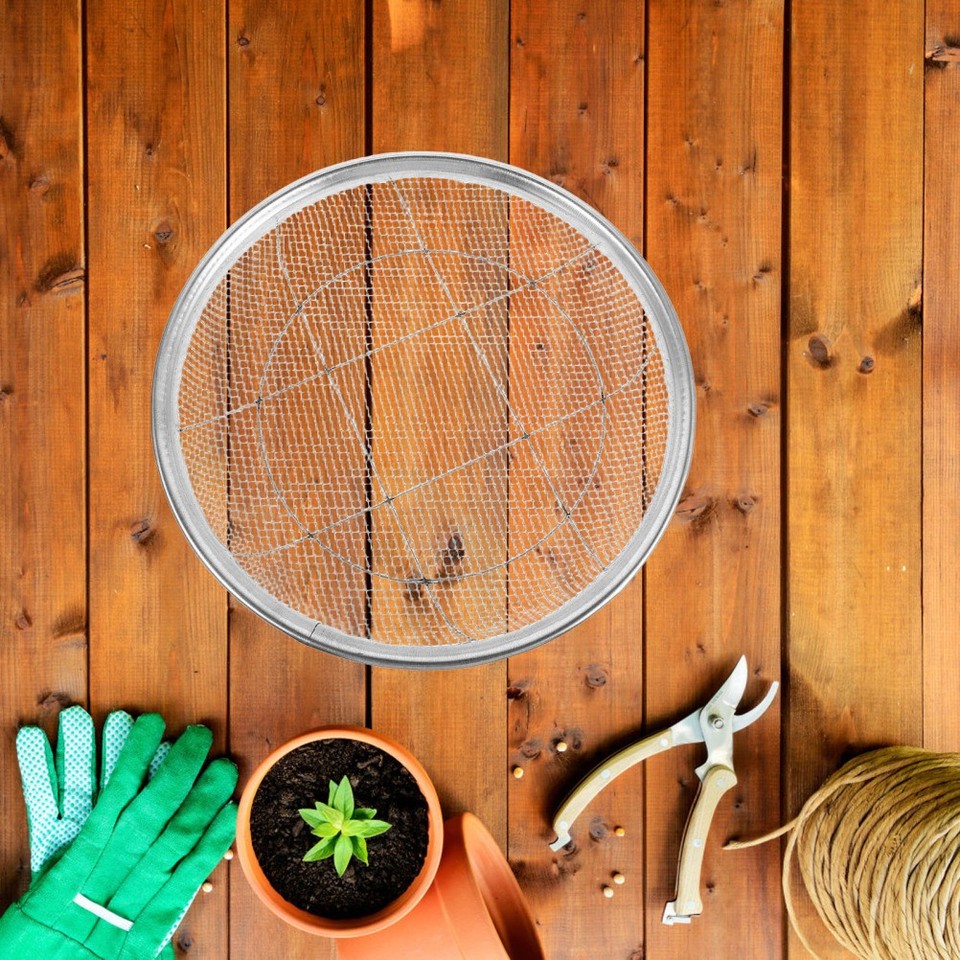 Round Sifting Pan Garden Compost Sieve Soil Sifter Potting Screen | eBay