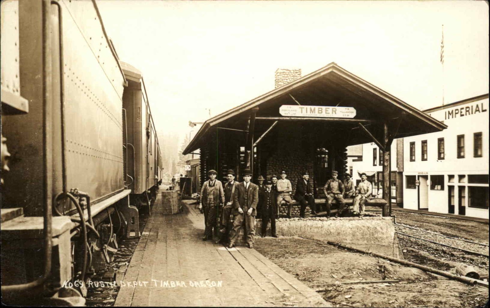 Timber Oregon OR RR Train Station Depot c1910 Real Photo Vintage ...