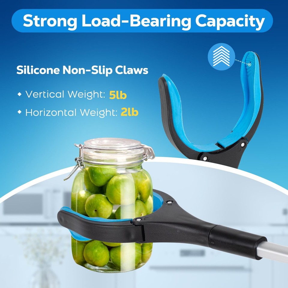 Grabber Reacher Tool - 43” Extra Long Foldable Gripper and Reaching ...