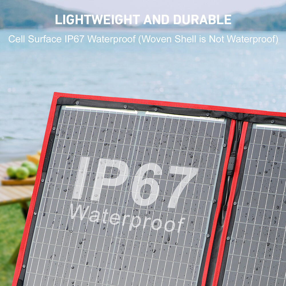 100w 12v Portable Folding Solar Panel Kit For Car/Caravan/Power station ...