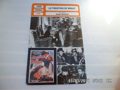 CARTE FICHE CINEMA 1939 LA TRADITION DE MINUIT Viviane Romance Georges ...