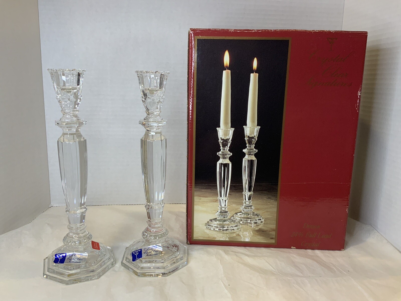 Set of 2 Crystal Clear Signatures Devon 24% Full Lead Crystal ...