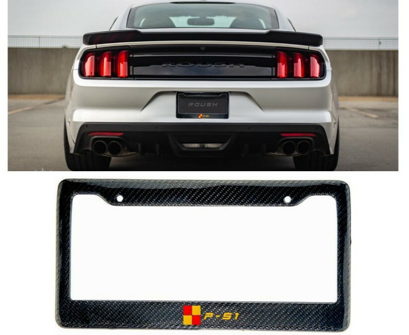 Premium 100% Carbon Fiber Roush License Plate Frame Cover (Ford Mustang ...