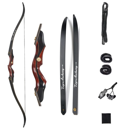 60inch Archery Recurve Left Hand Bow Take-down Bow for Red Wooden 25 ...