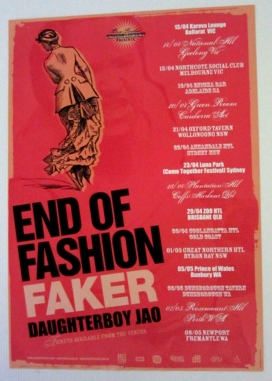 END OF FASHION / FAKER / DAUGHTERBOY JOE ORIGINAL TOUR POSTER | eBay