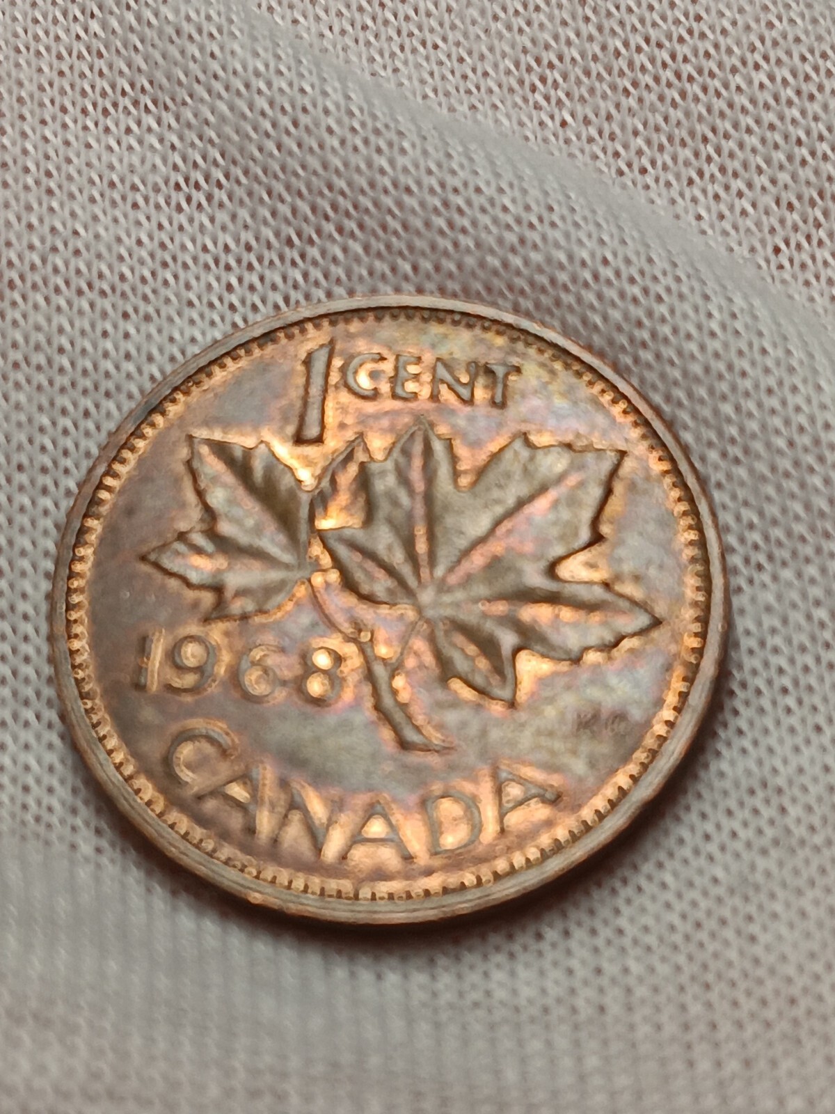 👉1968 Stunning Rainbow Toned Canadian One Cent S/5 | eBay
