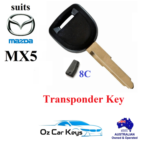 8C Transponder car key suitable for Mazda MX5 1998 2000 2001 2002 2003 ...