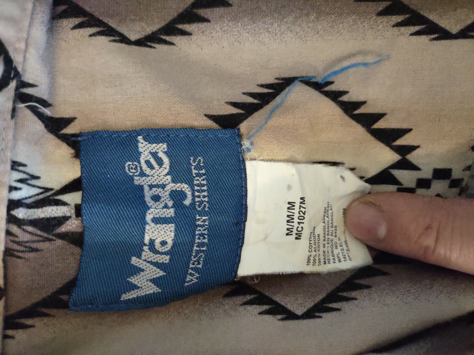 Vintage Wrangler Western Shirt Aztec Navajo All Over … - Gem