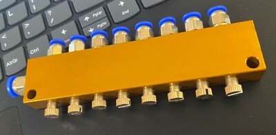 8 Way PUSH Fit Adjustable Oil Grease Distributor Manifold Block Central ...