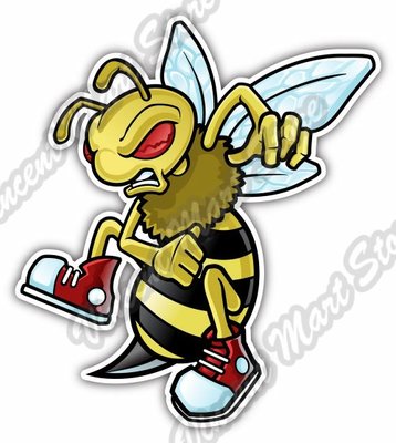 Angry Wasp Bee Hornet Cartoon Funny Car Bumper Window Vinyl Sticker ...