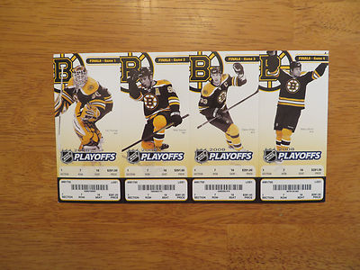 BOSTON BRUINS UNUSED PLAYOFF TICKETS 2008 FINALS 4 PACK PHANTOM TICKETS ...
