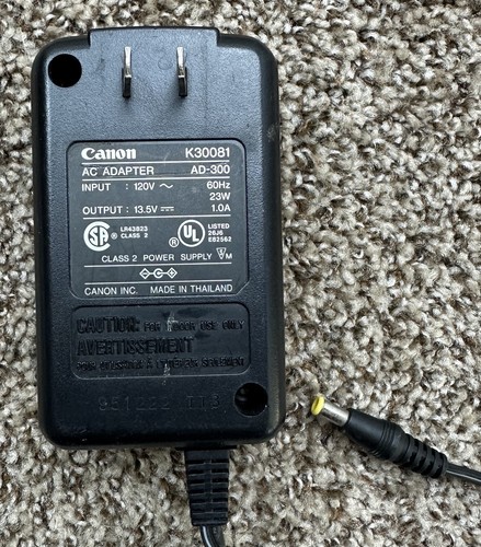 Canon K30081 AC Adapter AD-300 Input 120V Output 13.5V Printer Power ...