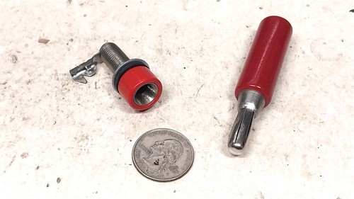 New Unused Big Red Banana Plug + Jack Old Vintage Ham Radio Transmitter ...
