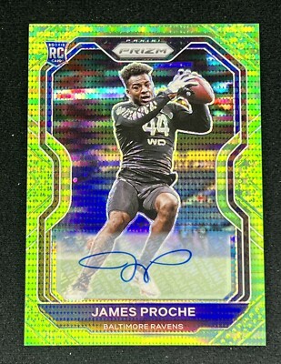 2020 Panini Prizm James Proche Green Pulsar Prizm RC Rookie Auto #382 ...