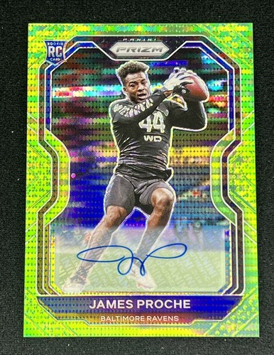 2020 Panini Prizm James Proche Green Pulsar Prizm RC Rookie Auto #382 ...