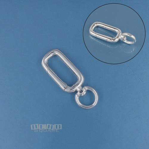 Sterling Silver Rectangle Clip On Clasp Connector w/Swivel Ring 22mm ...