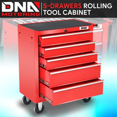 Garage Warehouse Workshop 5-Drawer Rolling Tool Cabinet Chest w/Swivel ...