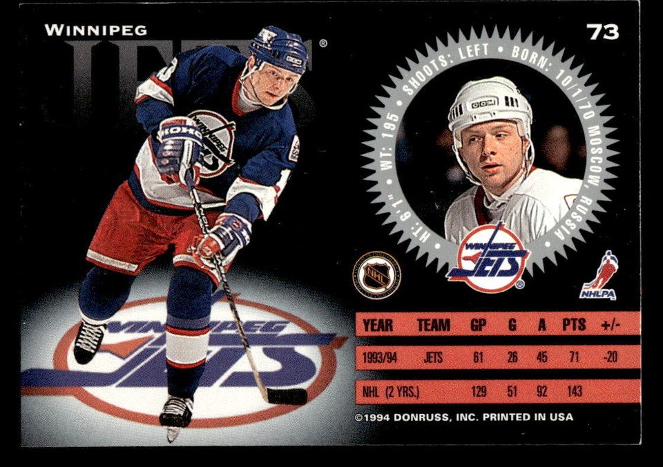 Alexei Zhamnov 1994 Donruss #73 Winnipeg Jets | eBay