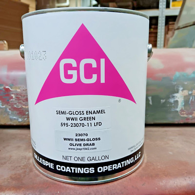 Gillespie Military Paint 23070 1 Gallon. WWII Semi-Gloss Olive Drab ...