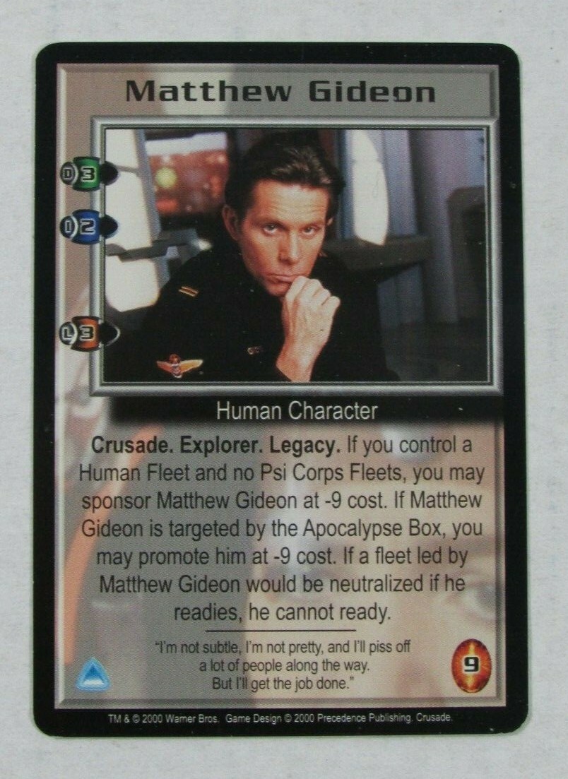 BABYLON 5 CCG MATTHEW GIDEON CRUSADES RARE BLUE/BLACK UNIFORM NM CARD | eBay