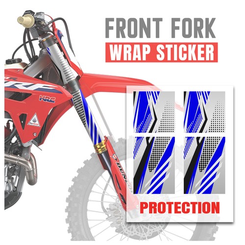 Blue Graphic Front Fork Wrap For Yamaha WR250F WR450F 07-22 21 20 19 18 ...