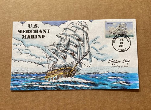 US FDC Collins Hand-Painted #4548 U.S. Merchant Marine Subscriber only ...