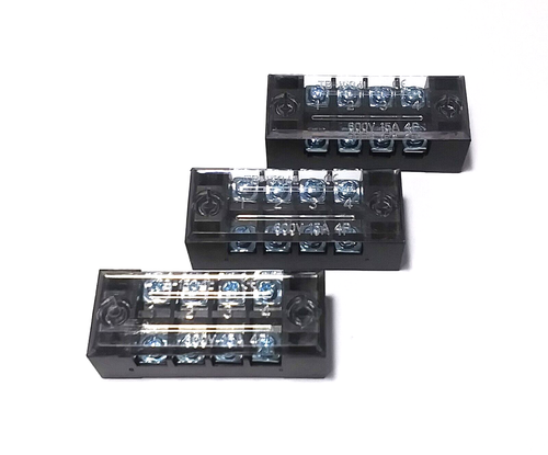 3 BBT 15 amp 4 Position Marine Grade Terminal Blocks w/ Clear Safety ...