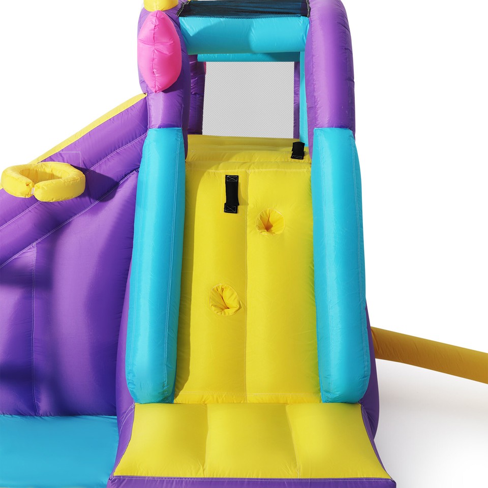 Kids Inflatable Water Double Slides Park Splash Pool w/ Water Gun ...