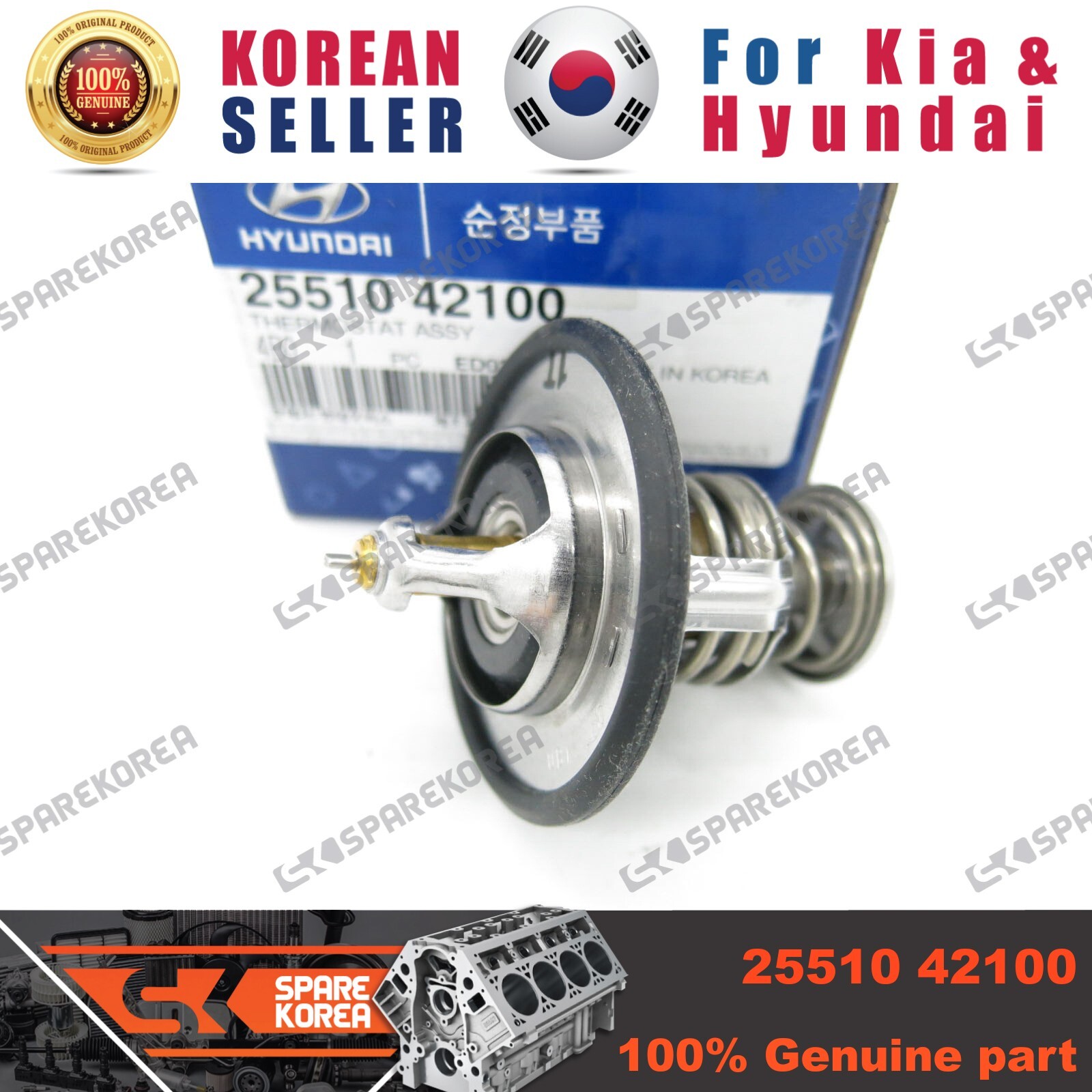 Genuine/OEM 2551042100 THERMOSTAT ASSY for Hyundai Porter 96 | eBay