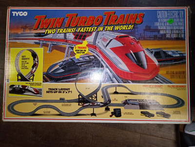 Vintage 1989 TYCO Twin Turbo Trains race set Complete Runs | eBay