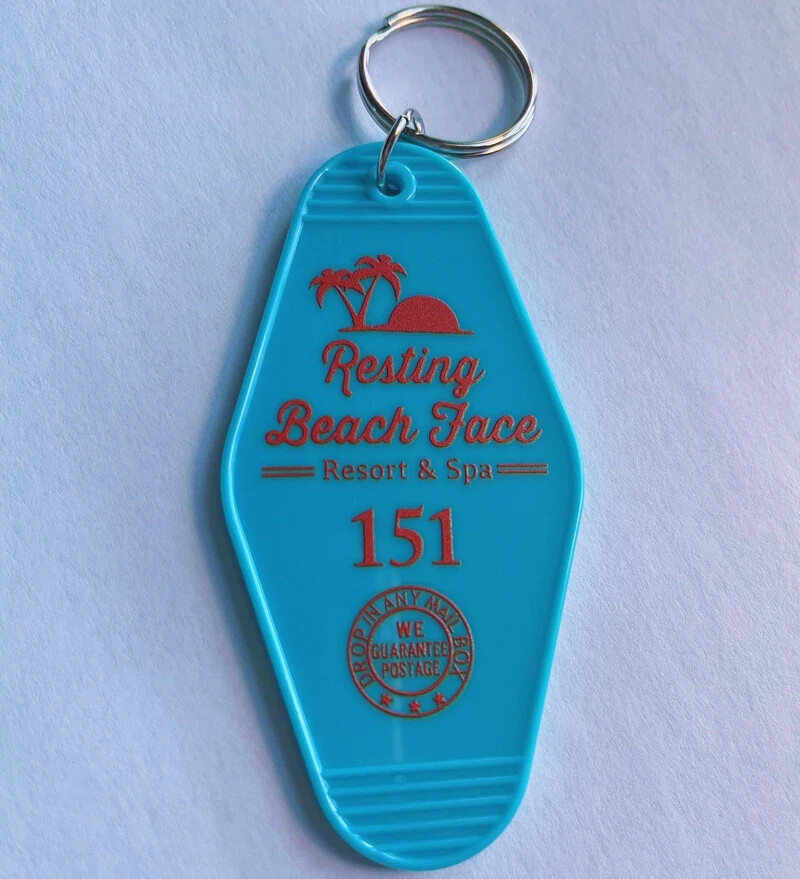Resting Beach Face Motel Resort Spa HOTEL KeyChain Keyring Tag Key ...