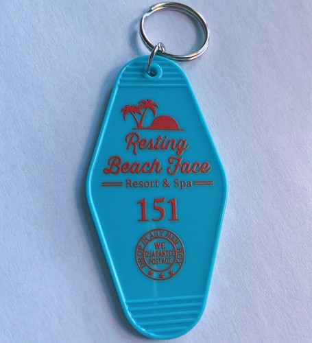Resting Beach Face Motel Resort Spa HOTEL KeyChain Keyring Tag Key ...