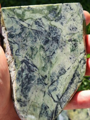 New Zealand Greenstone Serpentine mixture Pounamu stone carving slice ...