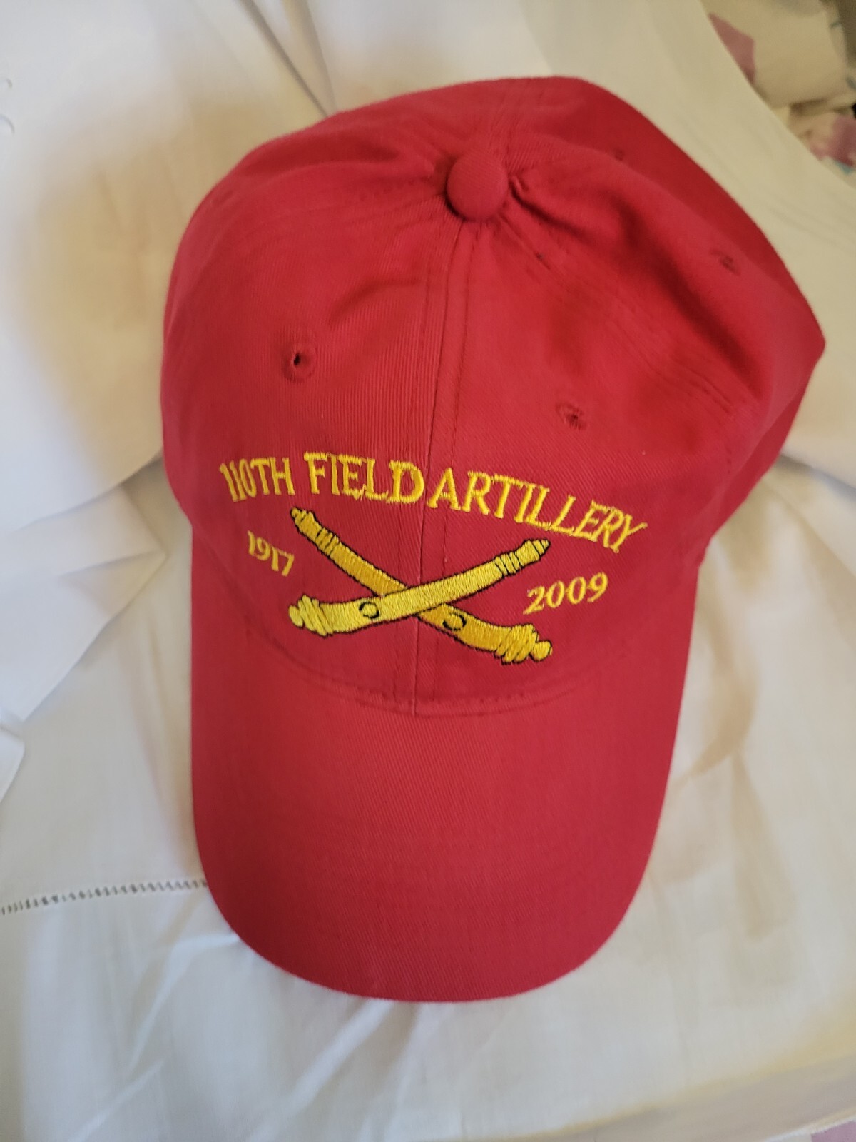 Army 110th Field Artillery Embroidery Tan Military Red Cap 1917-2009 | eBay